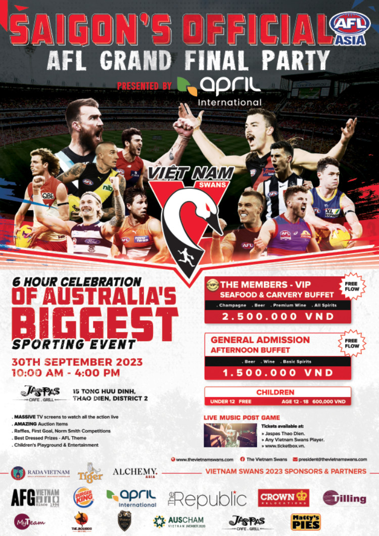 2023 Swans Saigon Grand Final Poster - Vietnam SwansVietnam Swans